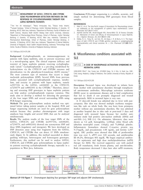 Pdf Lp 110 Development Of Gsta1 Cyp2c19 And Cyp2b6 Gene