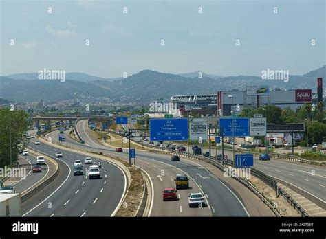 Bellaterra Spain May 24 2023 A Highway Filled With Multiple Cars