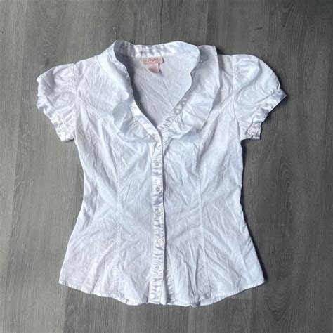 Candies White Button Up Blouse A Cute Button Up Depop 6th Form
