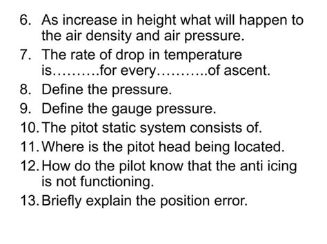 Pitot Static System Of Aircraft Instrumentation System Ppt Chemistry Science