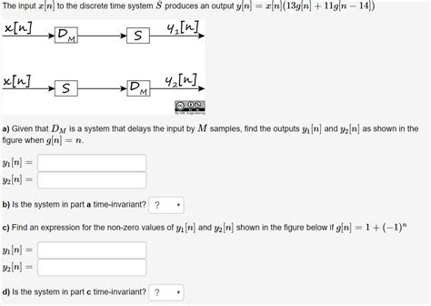Solved The Input X N To The Discrete Time System S Produces