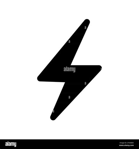 Lightning Icon Energy Vector Symbol Electric Bolt Shape Black Power Emblem Stock Vector Image