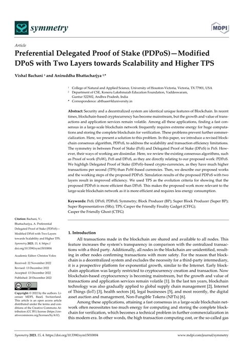 Pdf Preferential Delegated Proof Of Stake Pdpos —modified Dpos With Two Layers Towards