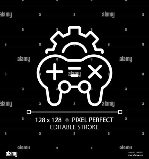 Game Settings Pixel Perfect White Linear Icon For Dark Theme Stock Vector Image And Art Alamy
