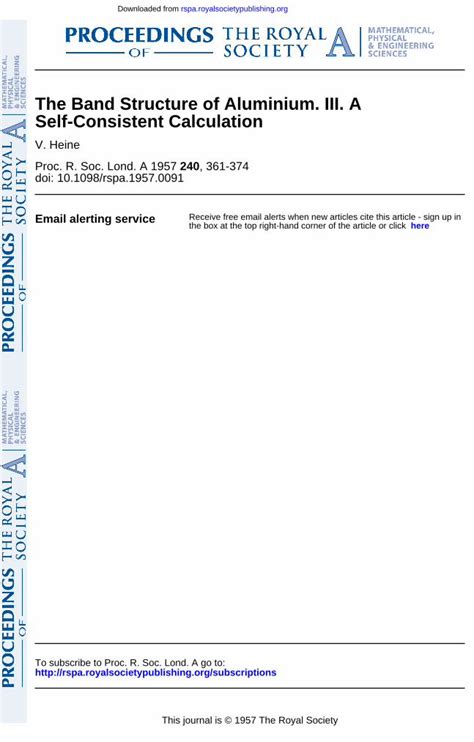 Pdf The Band Structure Of Aluminium Iii A Self Consistent Calculation Dokumentips