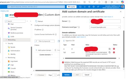 How To Add Custom Domainlike Our Organization Domain Names To Container Apps In Azure