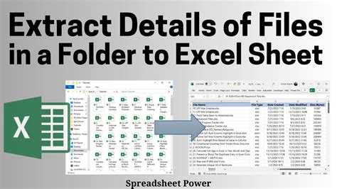 How To Get Details Of Files In A Folder In Excel Sheet Youtube