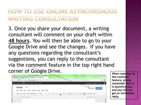 How To Use Online Asynchronous Writing Consultation Revised Ppt