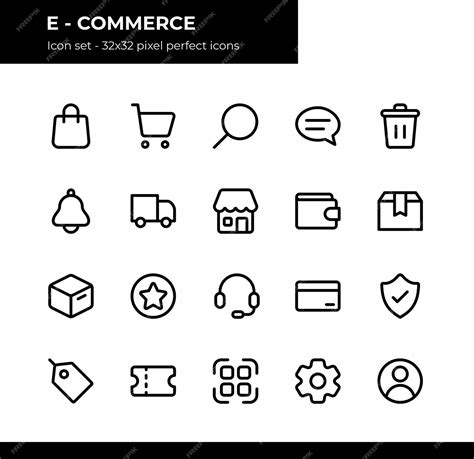 Premium Vector E Commerce Related Icons Set Simple Line Icons And