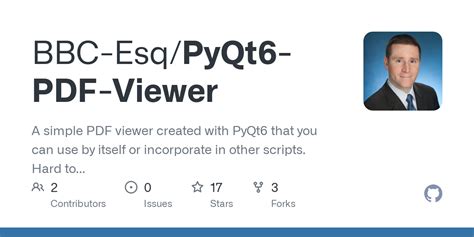 Github Bbc Esqpyqt6 Pdf Viewer A Simple Pdf Viewer Created With Pyqt6 That You Can Use By