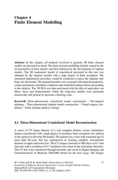 Pdf Finite Element Modelling