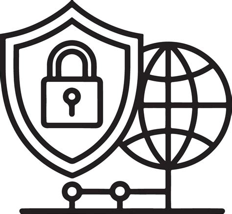 Network Security Icon Privacy And Protection Icon In Flat Filled And Outline Stroke Line Art