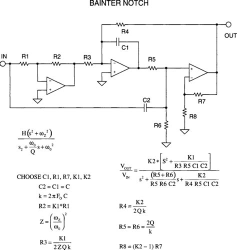 notch filter circuit calculator circuit diagram