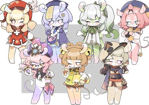 Klee Nahida Qiqi Diona Sayu And More Genshin Impact Drawn By