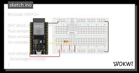 Dht1122 Sensor Com Esp32 Wokwi Esp32 Stm32 Arduino Simulator