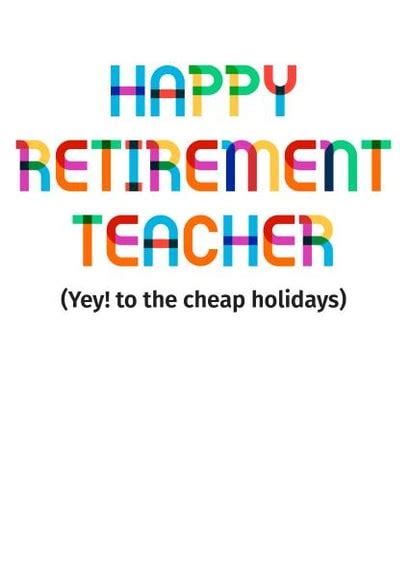 Funny Retirement Card Teacher Thortful