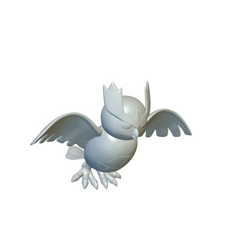 D Pokemon Noctowl Optimized For D Printing Turbosquid