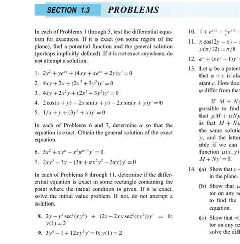 solved section 1 3 problems in each of problems 1 through 5