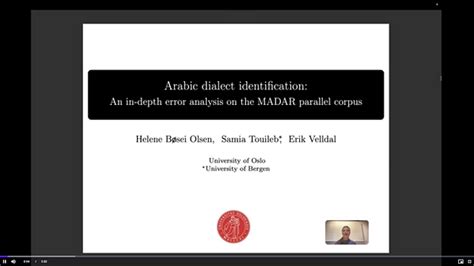 Arabic Dialect Identification An In Depth Error Analysis On The Madar Parallel Corpus Video