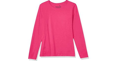 Hanes Womens Perfect T Long Sleeve T Shirt Sizzling Pink • Price