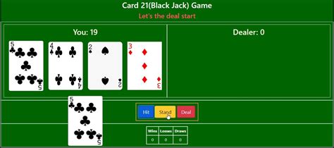 Card 21black Jack Game Using Html And Css In Vanillajs With Source Code Sourcecodester