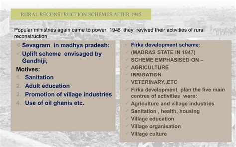 Rural Reconstruction Before And After Independence And Schemes Pptx Agriculture Industries