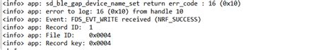 can t set nrf52832 central device name dynamically sd ble gap device name set returns error 16