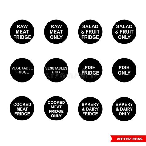 Food Safety Hazard Signs Icon Set Of Black And White Types Isolated