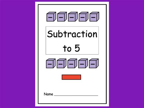 Subtraction To 5 Workbook Teaching Resources