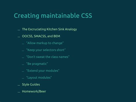 Creating Maintainable Css Speaker Deck
