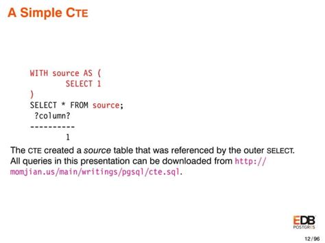 Apj Common Table Expressions Ctes In Sql Pdf
