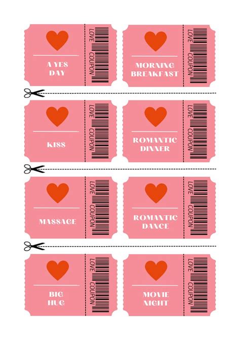 Free Simple Valentine Love Coupons Template In 2023 Love Coupons