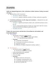 Exploring The Importance And Functions Of The Cytoskeleton In Course Hero