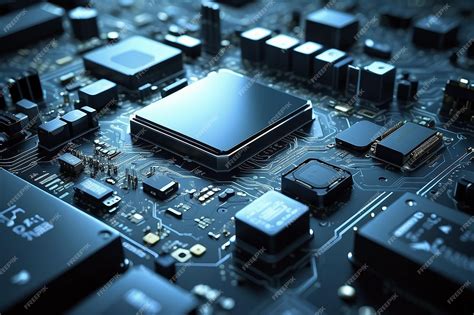 Premium Photo Dark Wallpaper 3d Rendering Featuring High Tech Sensor Circuit Board Panel