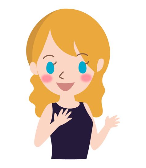 笑顔の外国人女性のイラスト 無料のフリー素材 イラストエイト