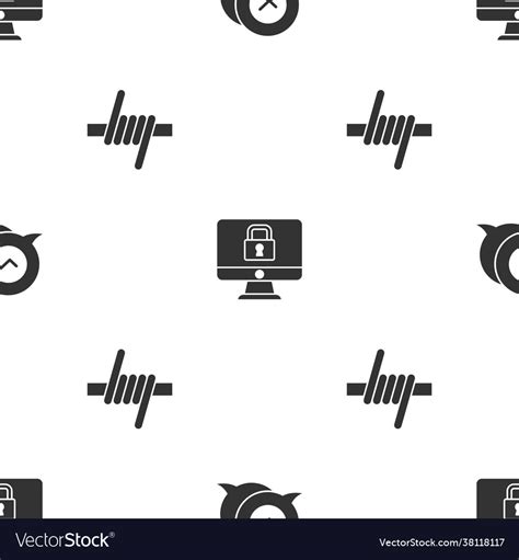 Set Check Mark In Speech Bubble Lock On Monitor Vector Image