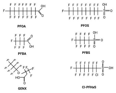 Chemical Structure Of Some Common Long And Shortc H A I N P F A S P F