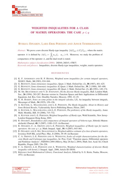 Pdf Weighted Inequalities For A Class Of Matrix Operators The Case P ≤ Q