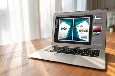 Graphic Designer Software For Modern Design Of Web Page And Commercial Ads Stock Image Image