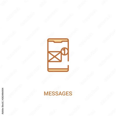 Messages Concept 2 Colored Icon Simple Line Element Illustration Outline Brown Messages Symbol