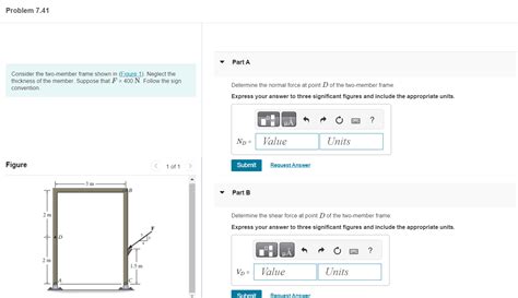Solved Consider The Two Member Frame Shown In Figure 1