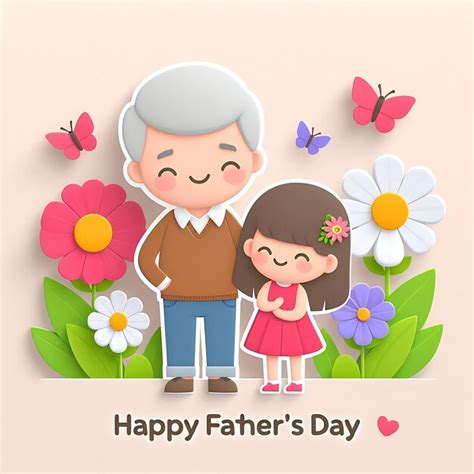 An Illustration Of An Old Man And A Girl Holding Hands And Smiling