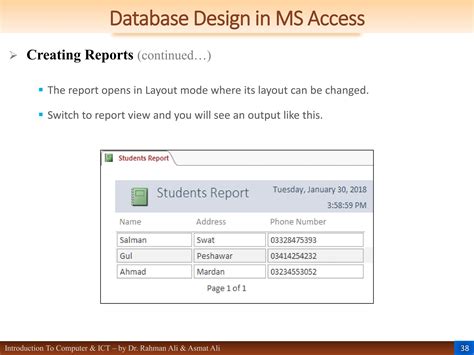 Chapter 7 Databases Chapter In Introduction To Computer Pptx Pptx Databases Computer
