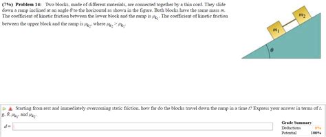 Solved Problem Two Blocks Made Of Different Chegg Com