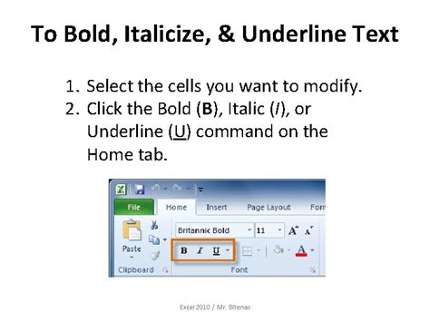 Excel 2010 Formatting Cells In This Lesson You