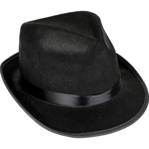 Black Gangster Fedora Hat Adult 20s Gatsby And Gangster Themed Party