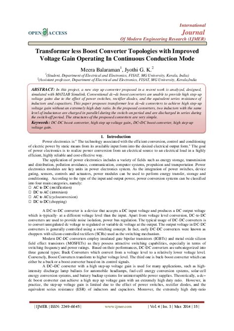 Pdf Transformer Less Boost Converter Topologies With Improved Voltage Gain Operating In