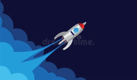 Rocket Launch In The Sky Business Start Up Concept Stock