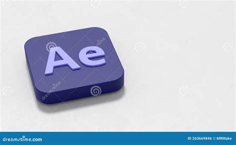 Adobe After Effects App Icon On Gray Background With Copy Space Editorial Photo Illustration