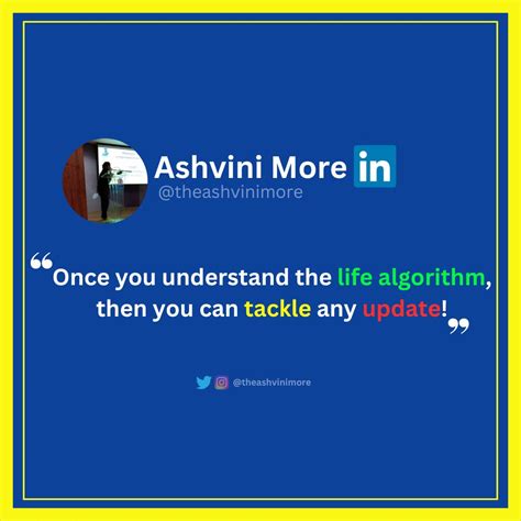 Ashvini More Auf Linkedin Life Algorithm